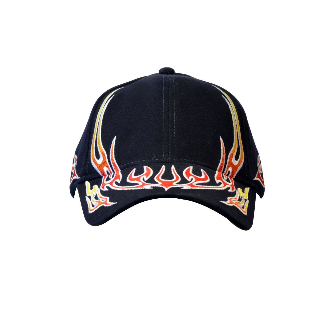 KC Caps Sun Flare Racing Cap Black with Red Flames - Walmart.com