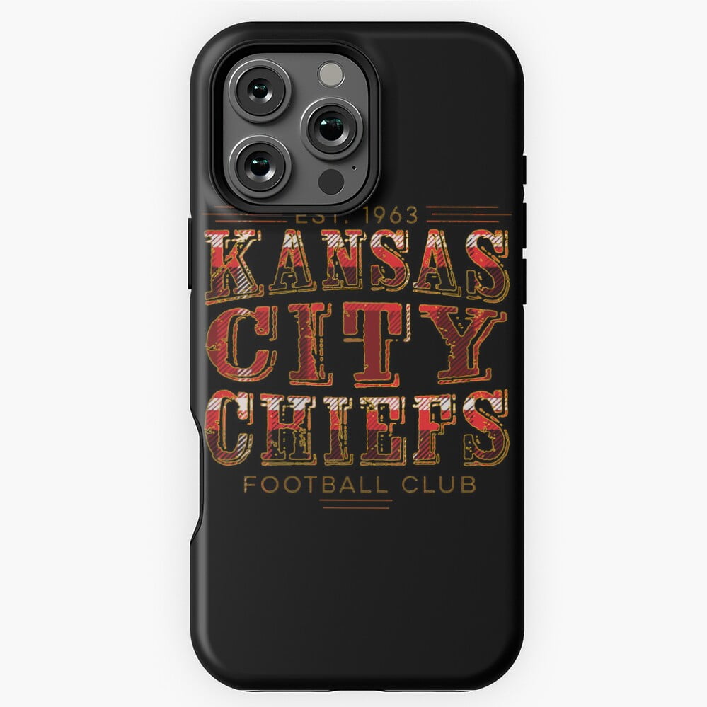 KC Chiefs Plaid Artwork Football Phone Case for iPhone 16 15 14 13 12 ...