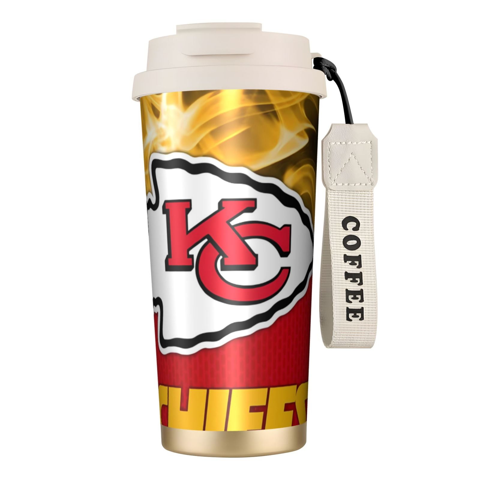 KC_Chiefss 316 Stainless Steel Coffee Cup Football Team Insulated Travel Coffee Mug Spill Proof ...