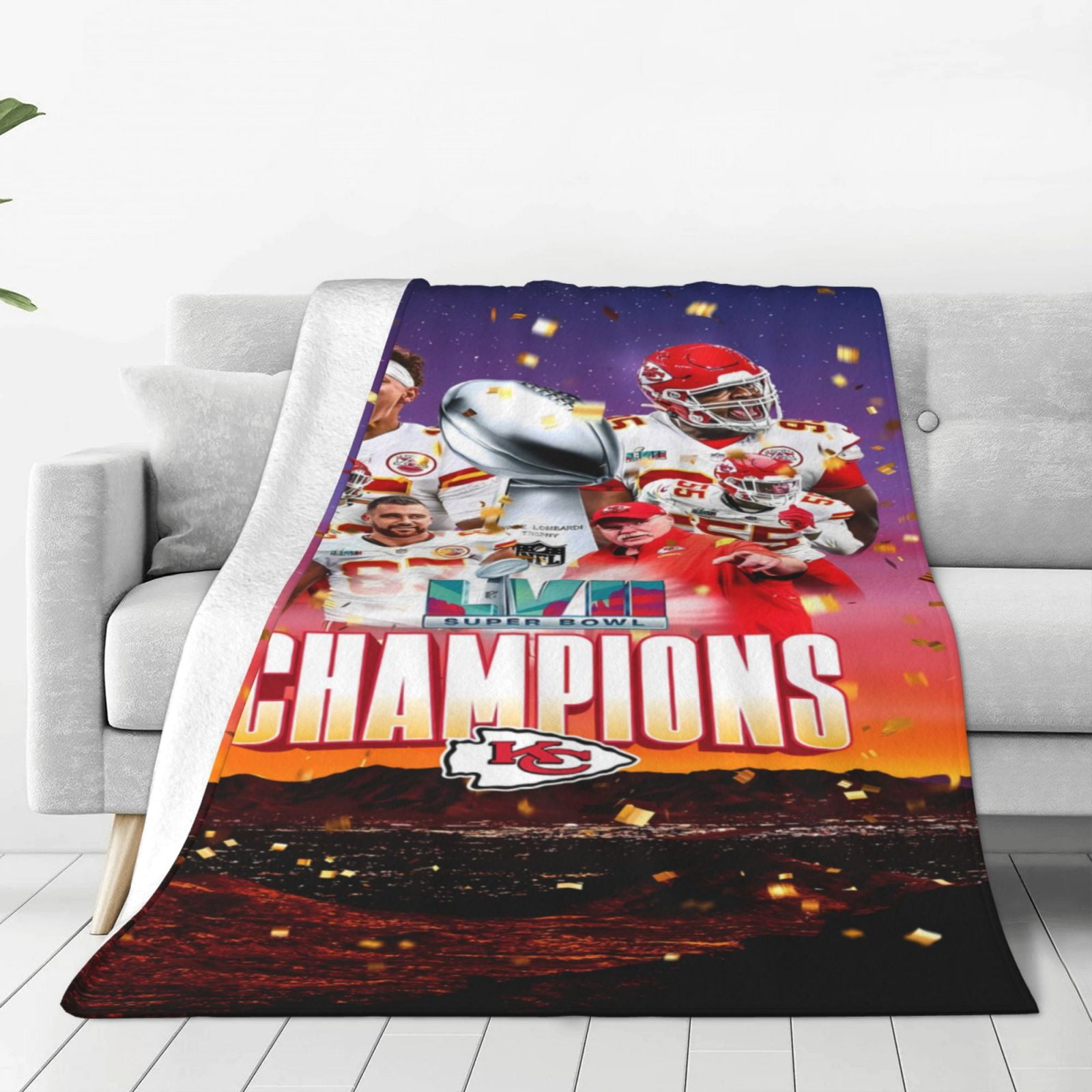 KC Chiefss Football Custom Adult Flannel Blanket Lightweight Warm Super ...