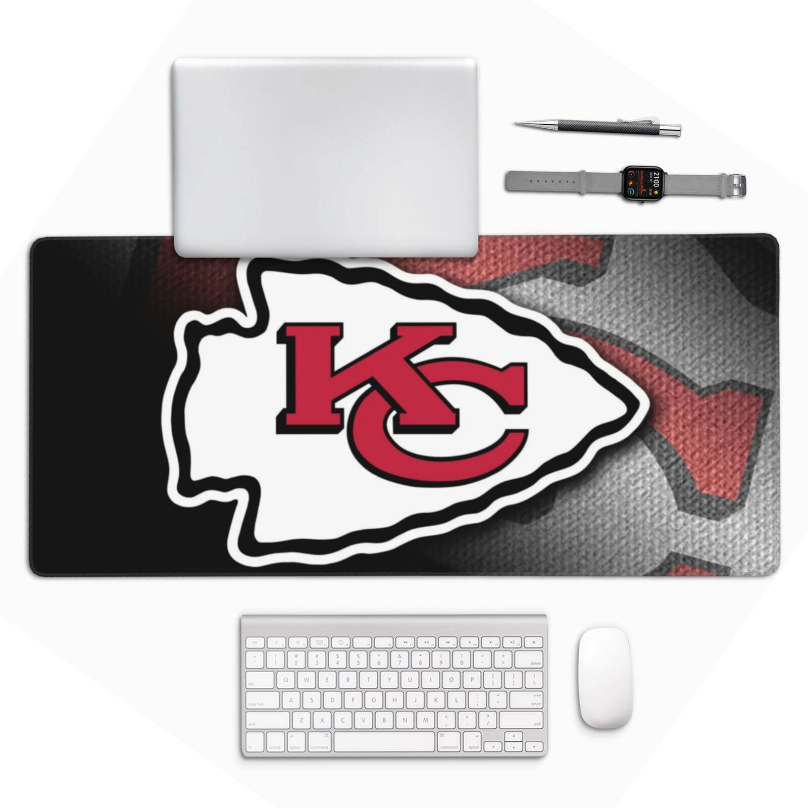 KC Chiefss Football Logo Mouse Pad, Personalized Oversized Rubber ...