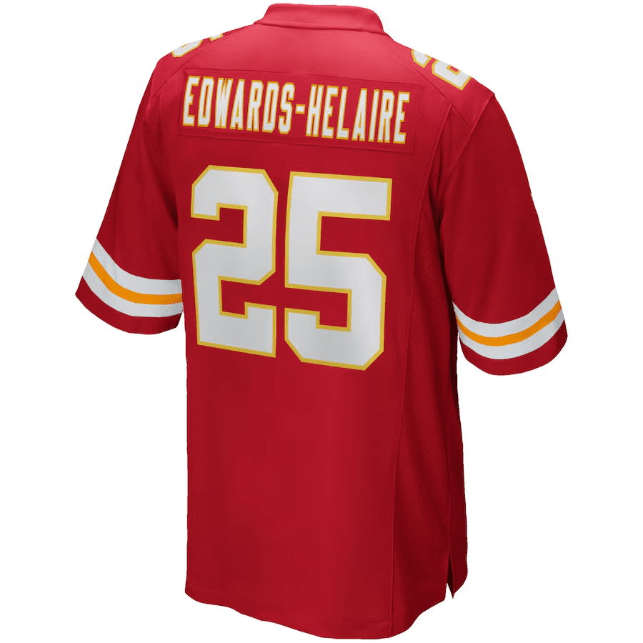 KC_Chiefss Football Shirt Clyde Edwards-Helaire#25 Sports Team Game ...