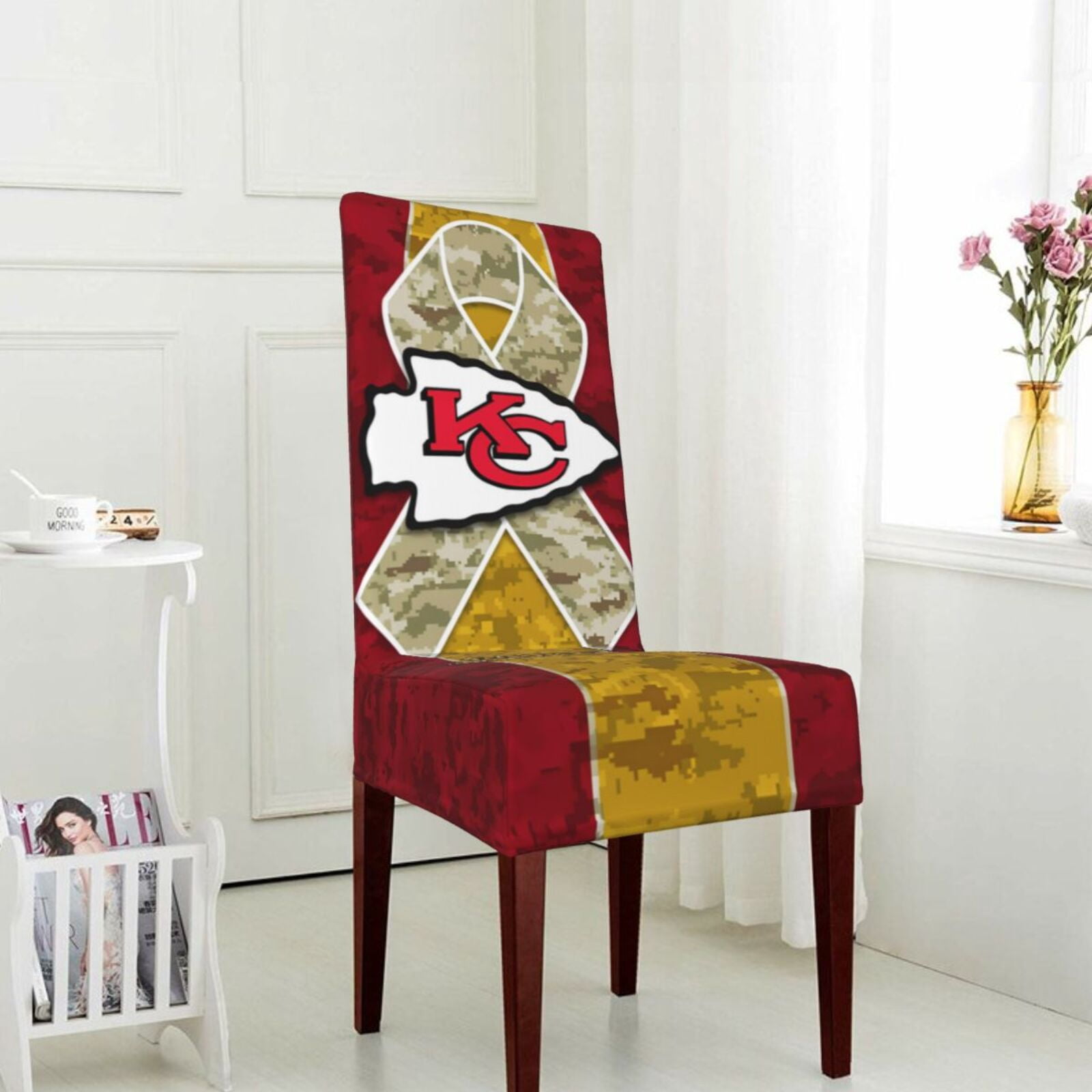 KC Chiefss Football Team Dining Chair Cover, Easy to Install ...