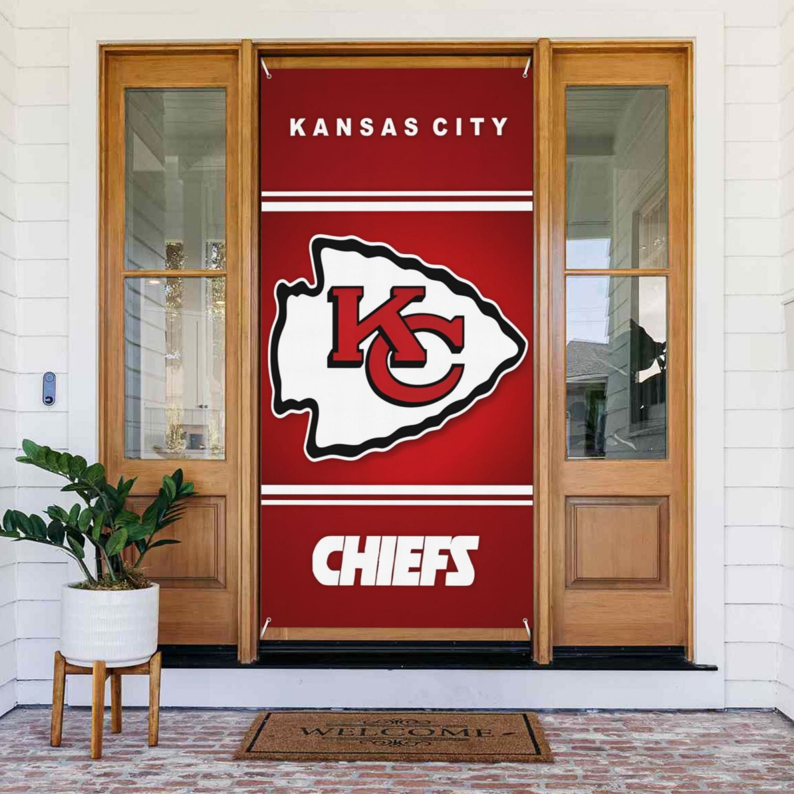 KC Chiefss Football Team Door Cover Decoration Banner, Custom Team Fan ...