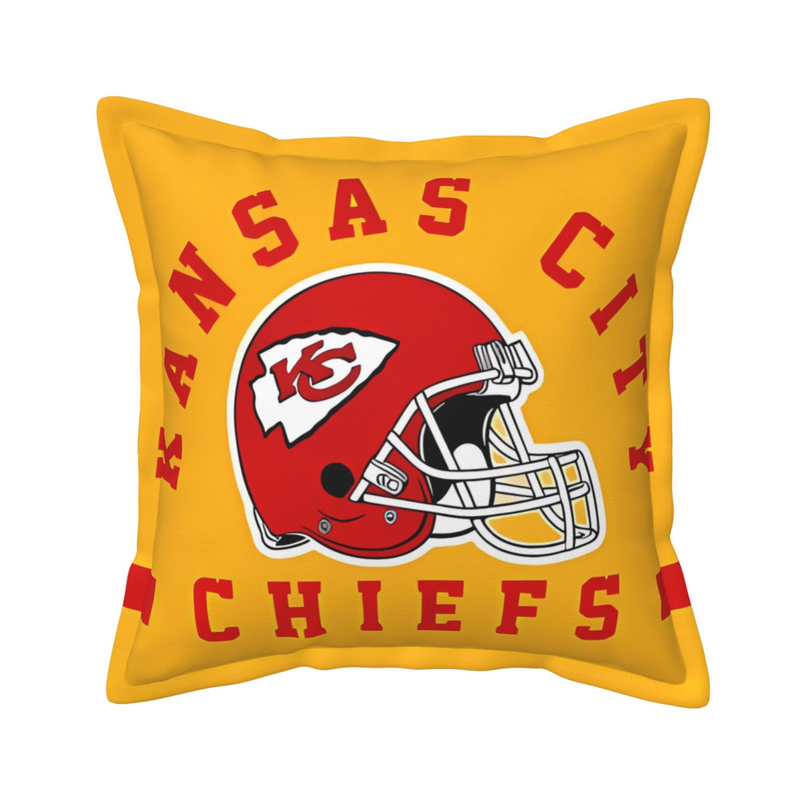 KC Chiefss Football Team Faux Leather Throw Pillow Cover, 18 x 18 Inch ...