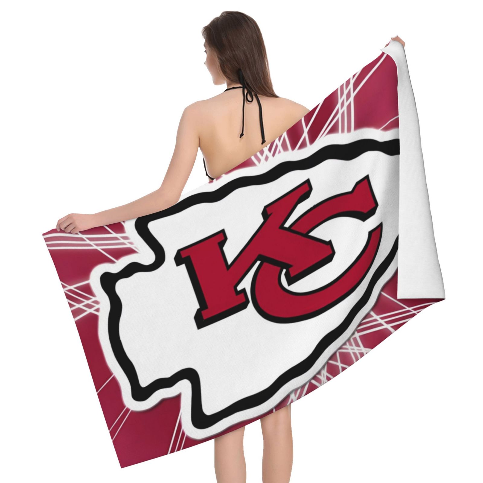 KC Chiefss Football Team Fiber Absorbent Bath Towel (Horizontal) 32*52 ...