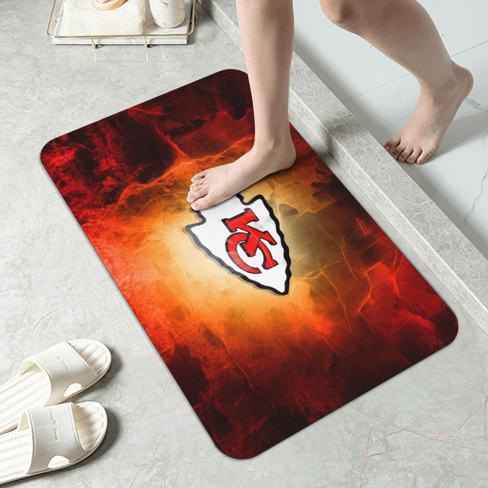 KC Chiefss Football Team Mud Mat Diatom Mud Shower Mat Super Absorbent ...