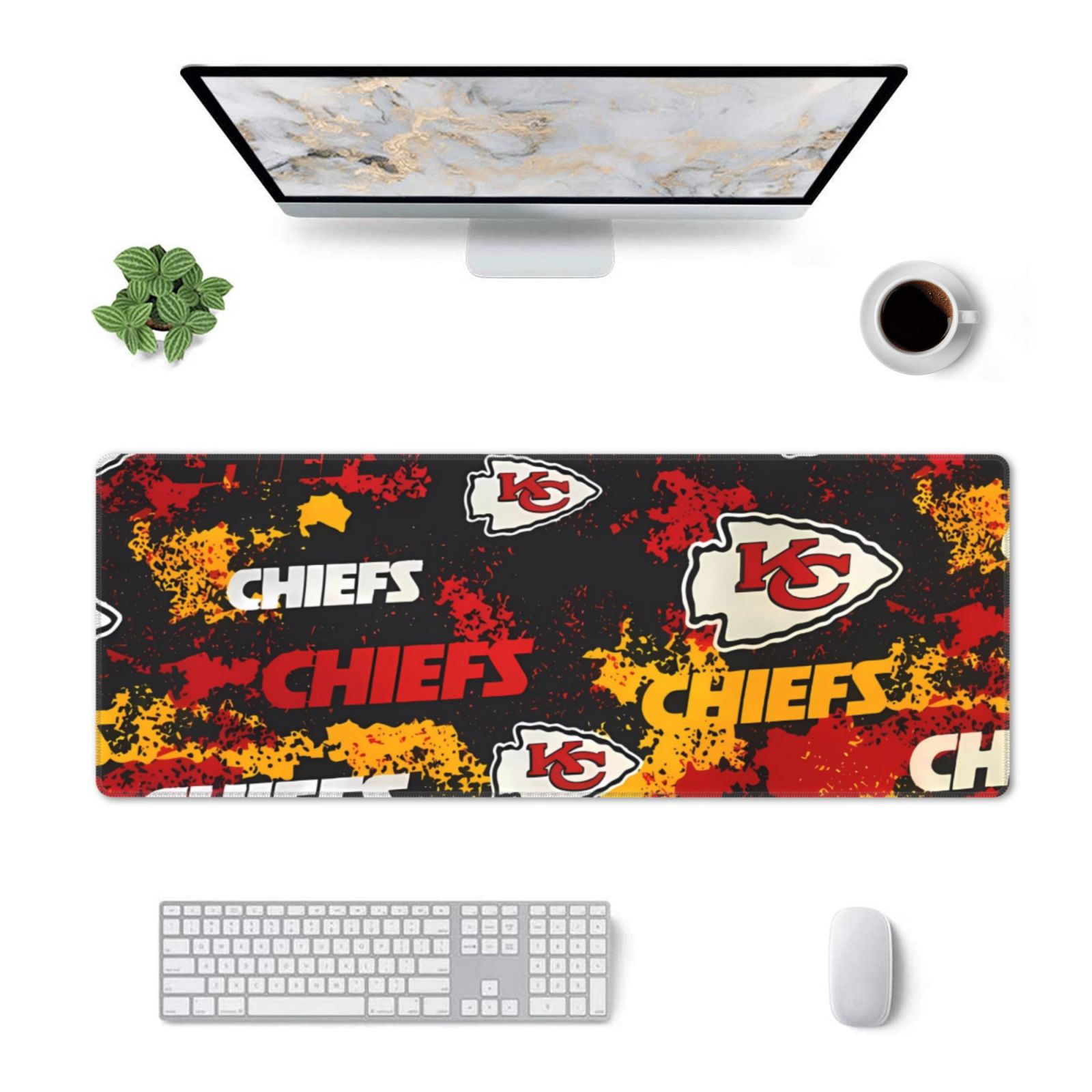 KC Chiefss Football Team Oversized Rubber Keyboard Mat 12x31.5in - Non ...