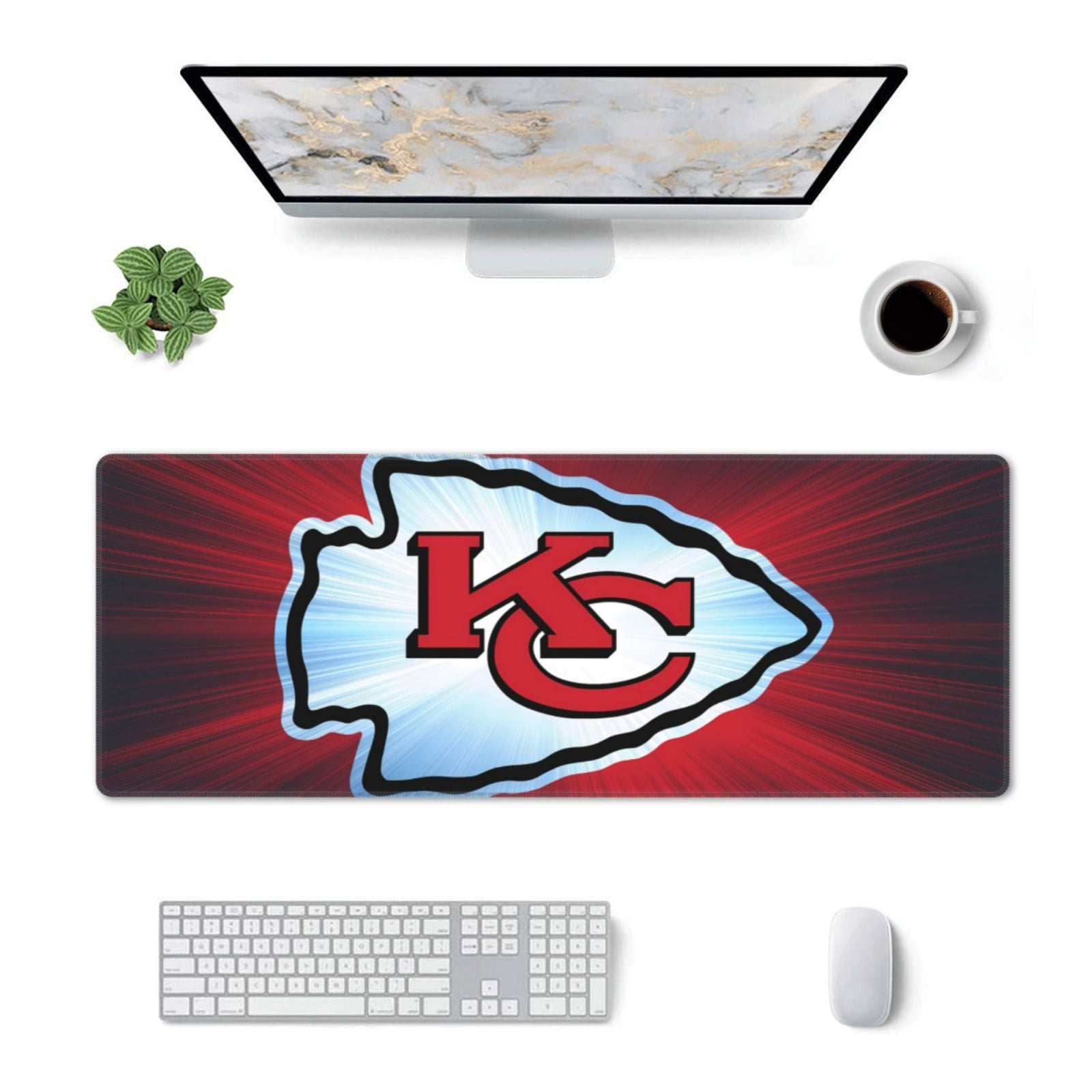 KC Chiefss Football Team Oversized Rubber Keyboard Mat 12x31.5in - Non ...