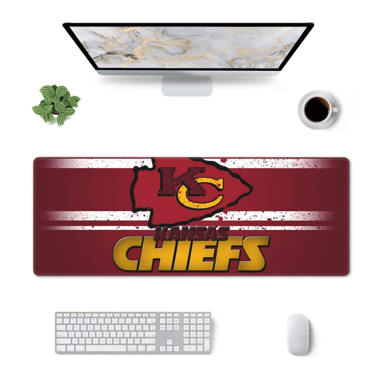 KC Chiefss Football Team Oversized Rubber Keyboard Mat 12x31.5in - Non ...