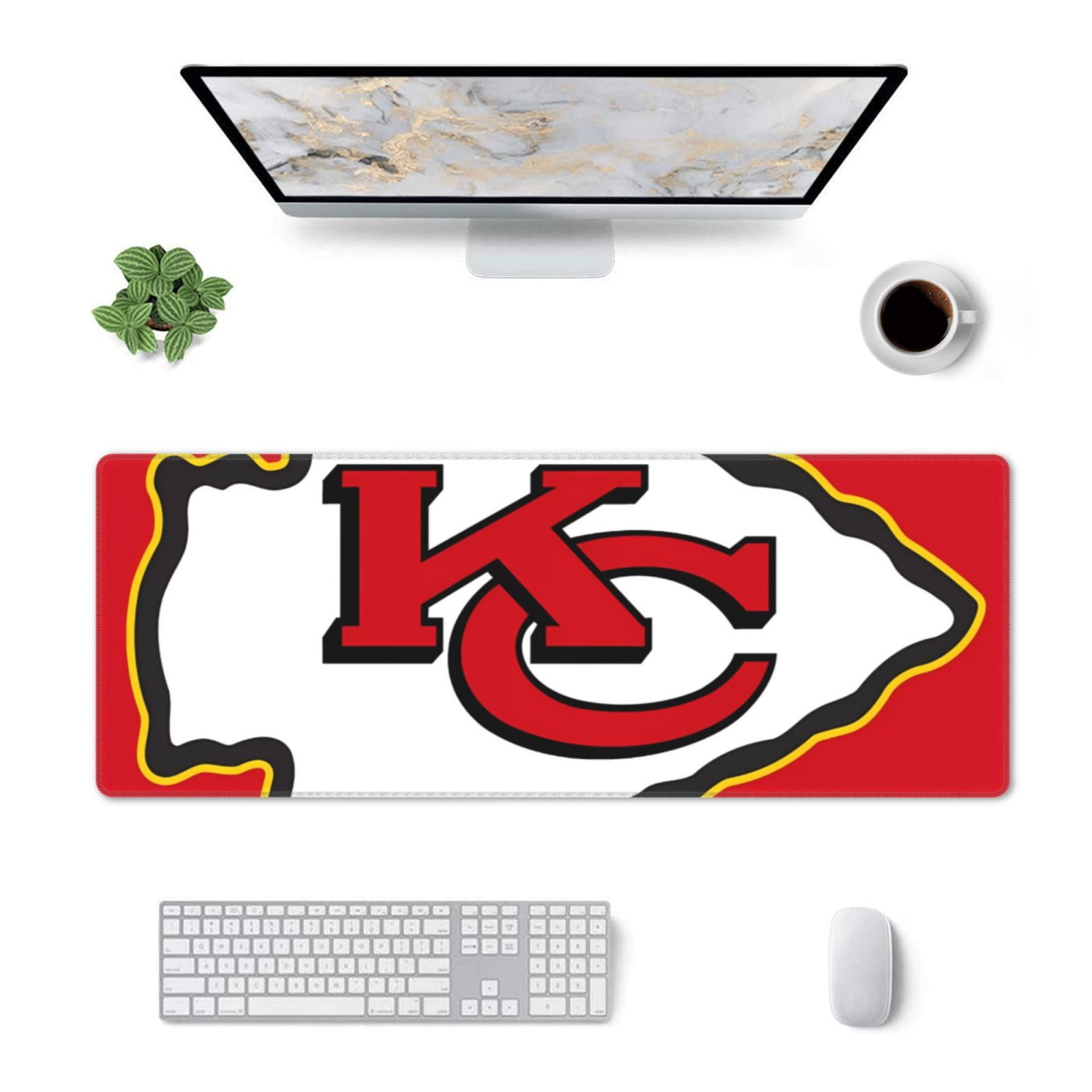 KC Chiefss Football Team Oversized Rubber Keyboard Mat 12x31.5in - Non ...