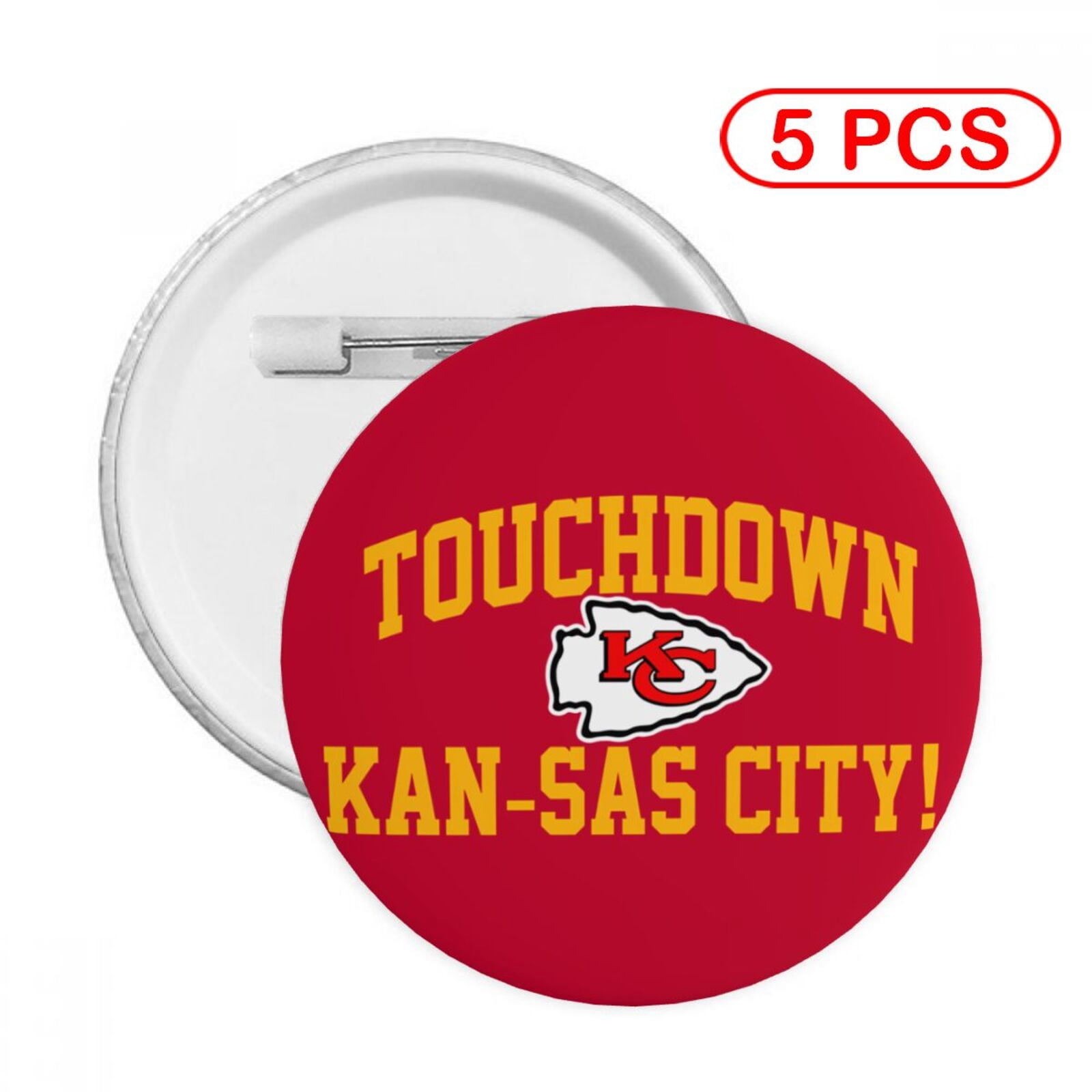 KC Chiefss Football Team Round Badge, Iron Pin Badge, School Bag ...