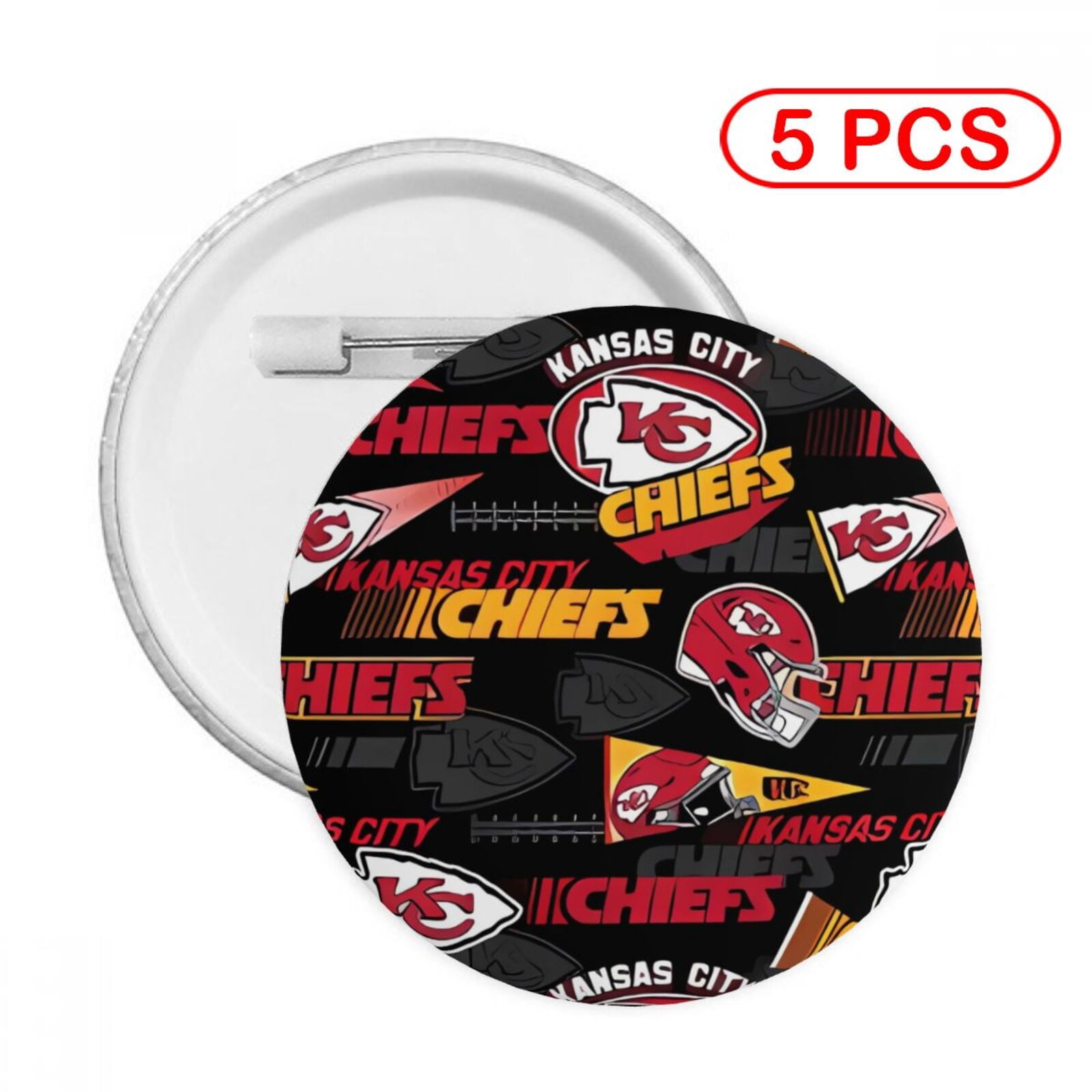 KC Chiefss Football Team Round Badge, Iron Pin Badge, School Bag ...