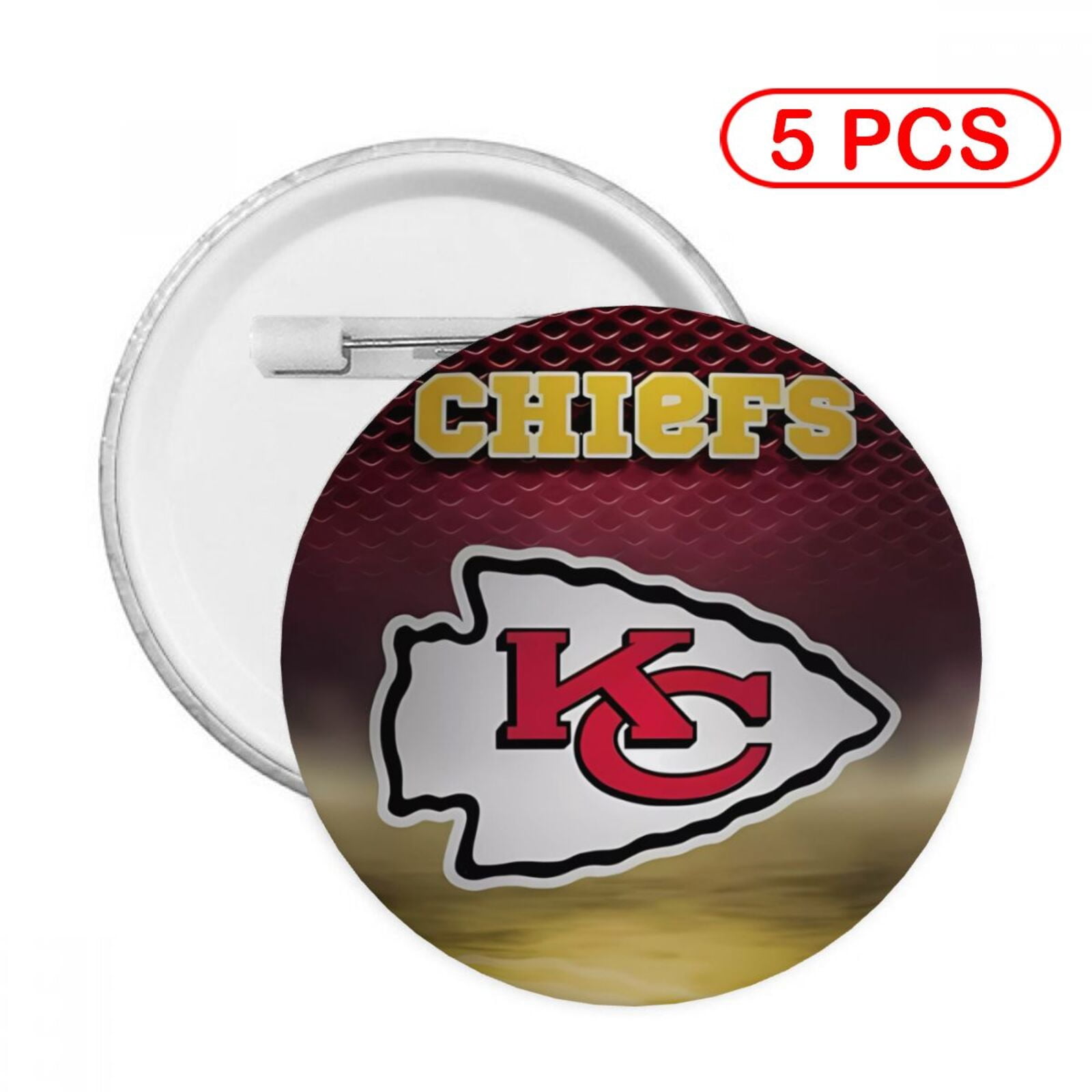 KC Chiefss Football Team Round Badge, Iron Pin Badge, School Bag ...