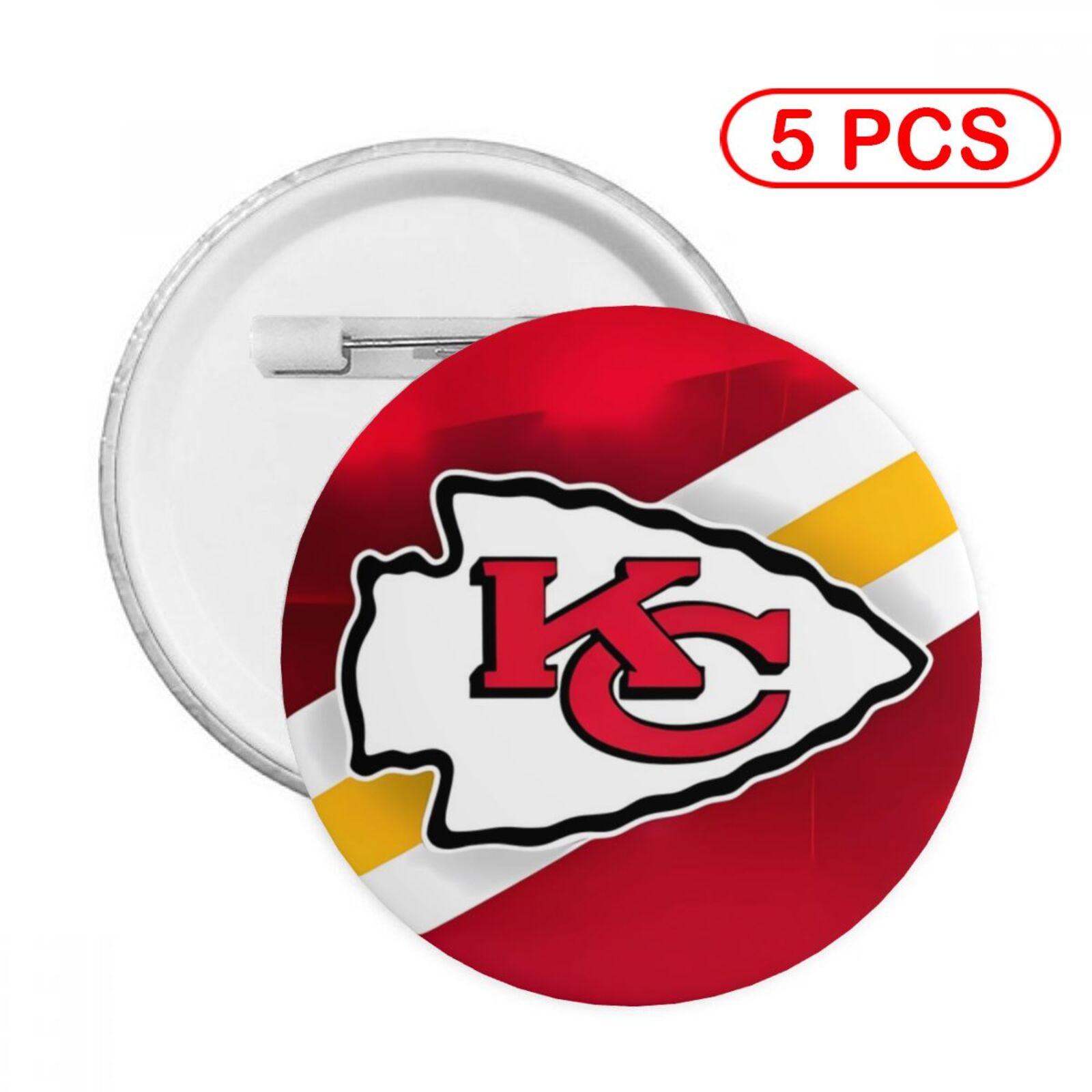 KC Chiefss Football Team Round Badge, Iron Pin Badge, School Bag ...