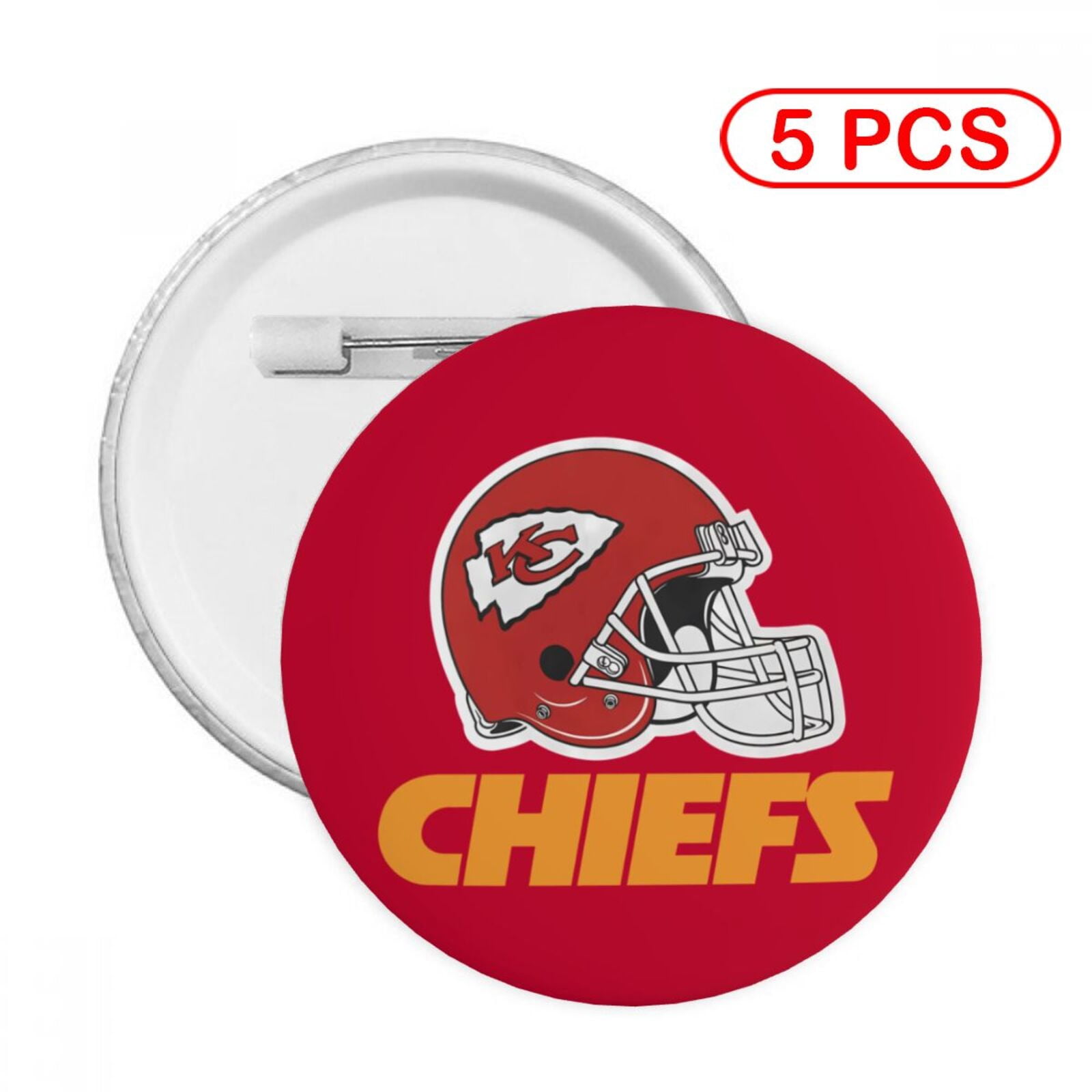 KC Chiefss Football Team Round Badge, Iron Pin Badge, School Bag ...