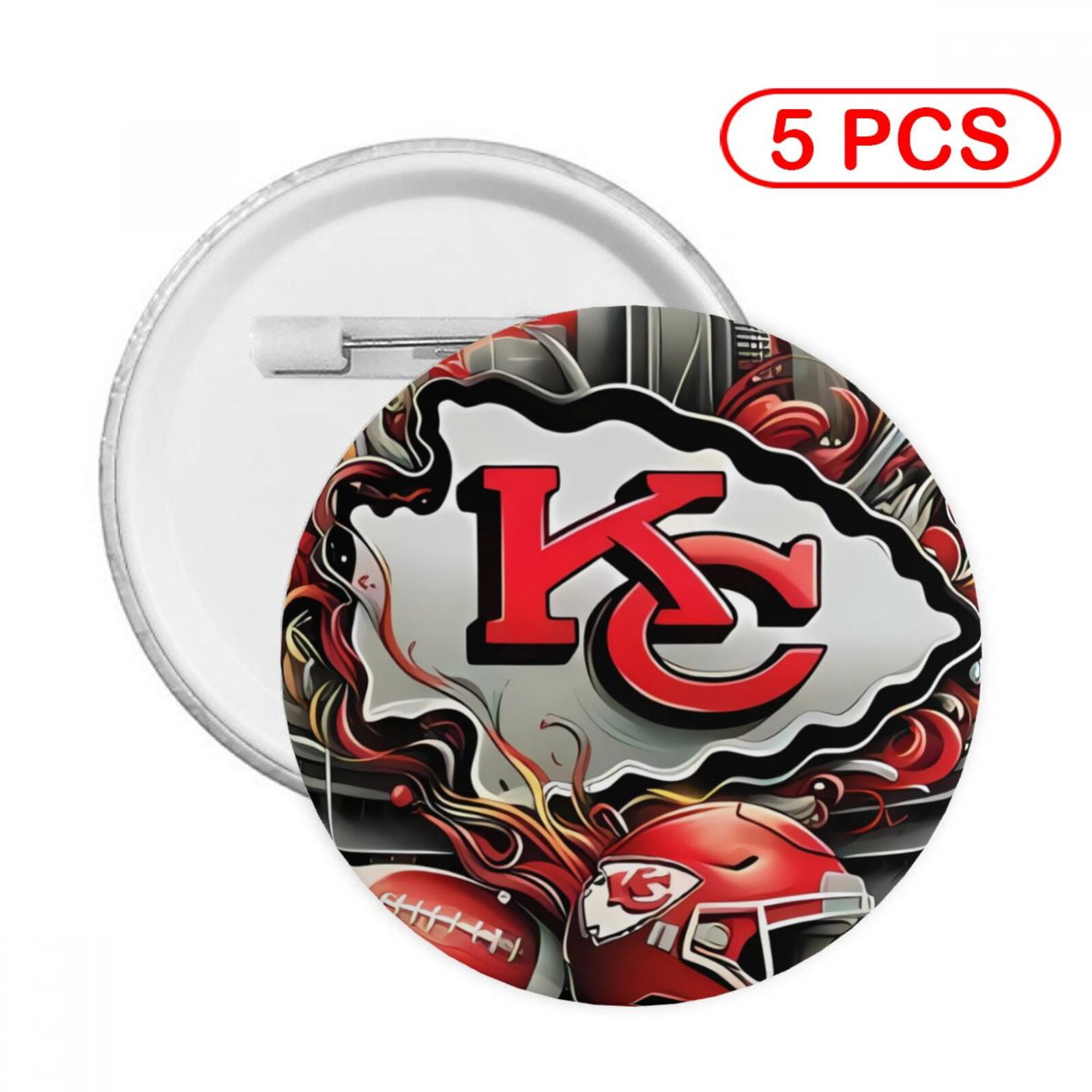 KC Chiefss Football Team Round Badge, Iron Pin Badge, School Bag ...
