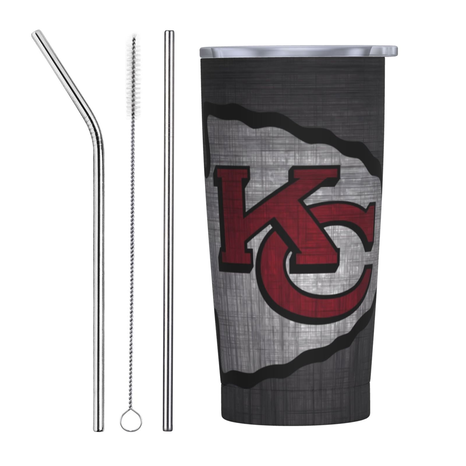 KC Chiefss Football Team Theme 20 oz Car Straw Cup, Travel Coffee Cup ...