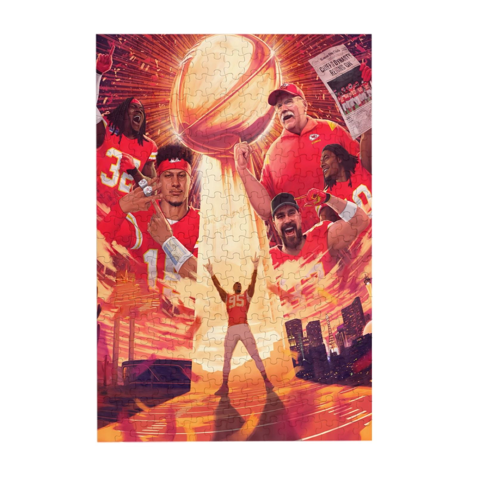 KC Chiefss Football Team Theme Jigsaw Puzzle Adult Jigsaw Puzzle ...