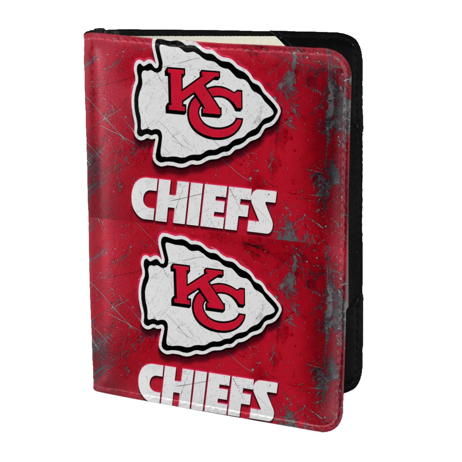 KC Chiefss Football Team Themed Passport Wallet - 5.5" Genuine Leather ...
