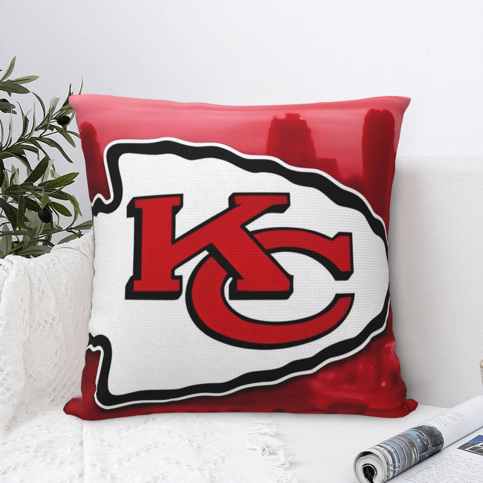 KC Chiefss Football team double-sided plush pillow cover, square pillow ...