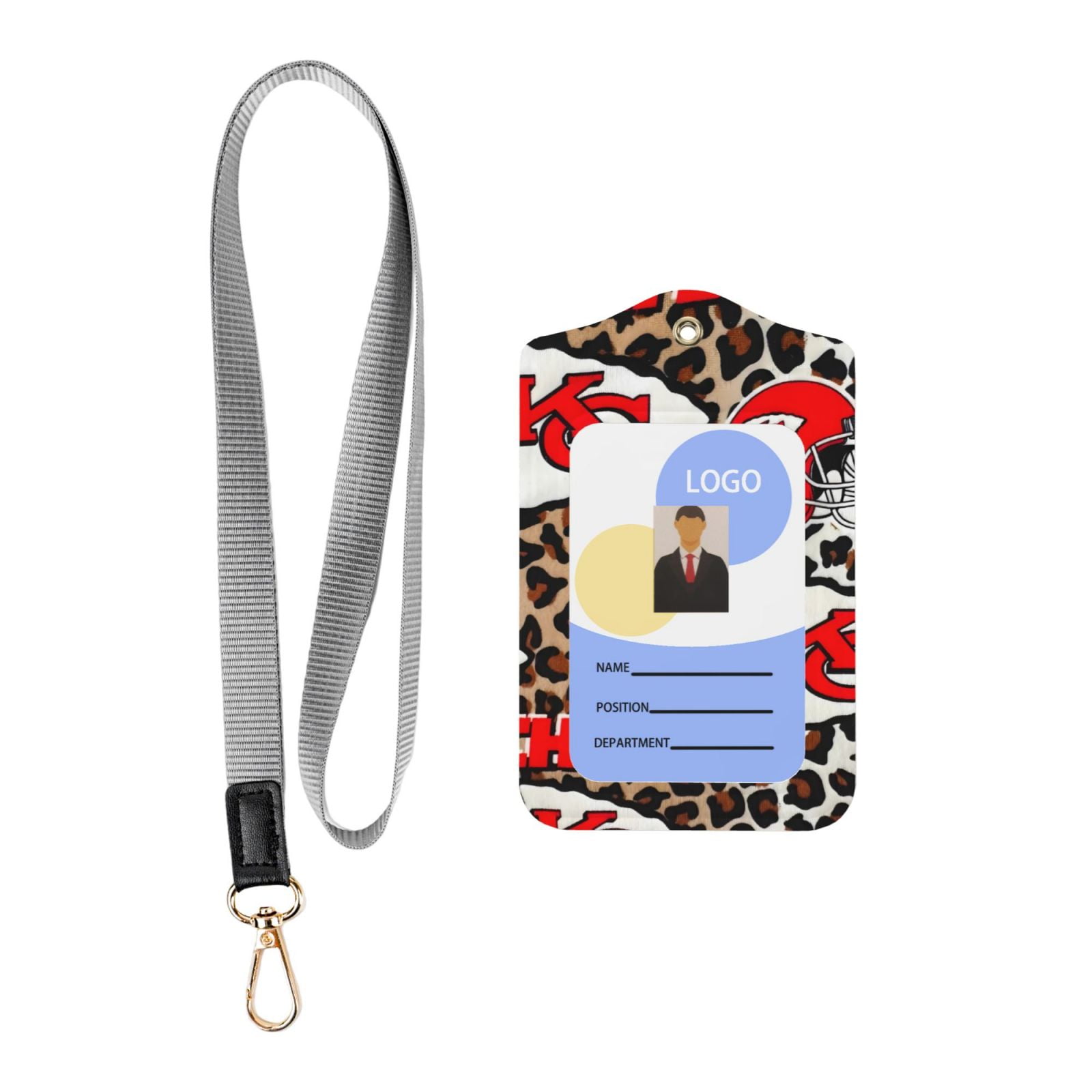 KC_Chiefss Hard Plastic ID Card Holder with Clear Window for Office ...