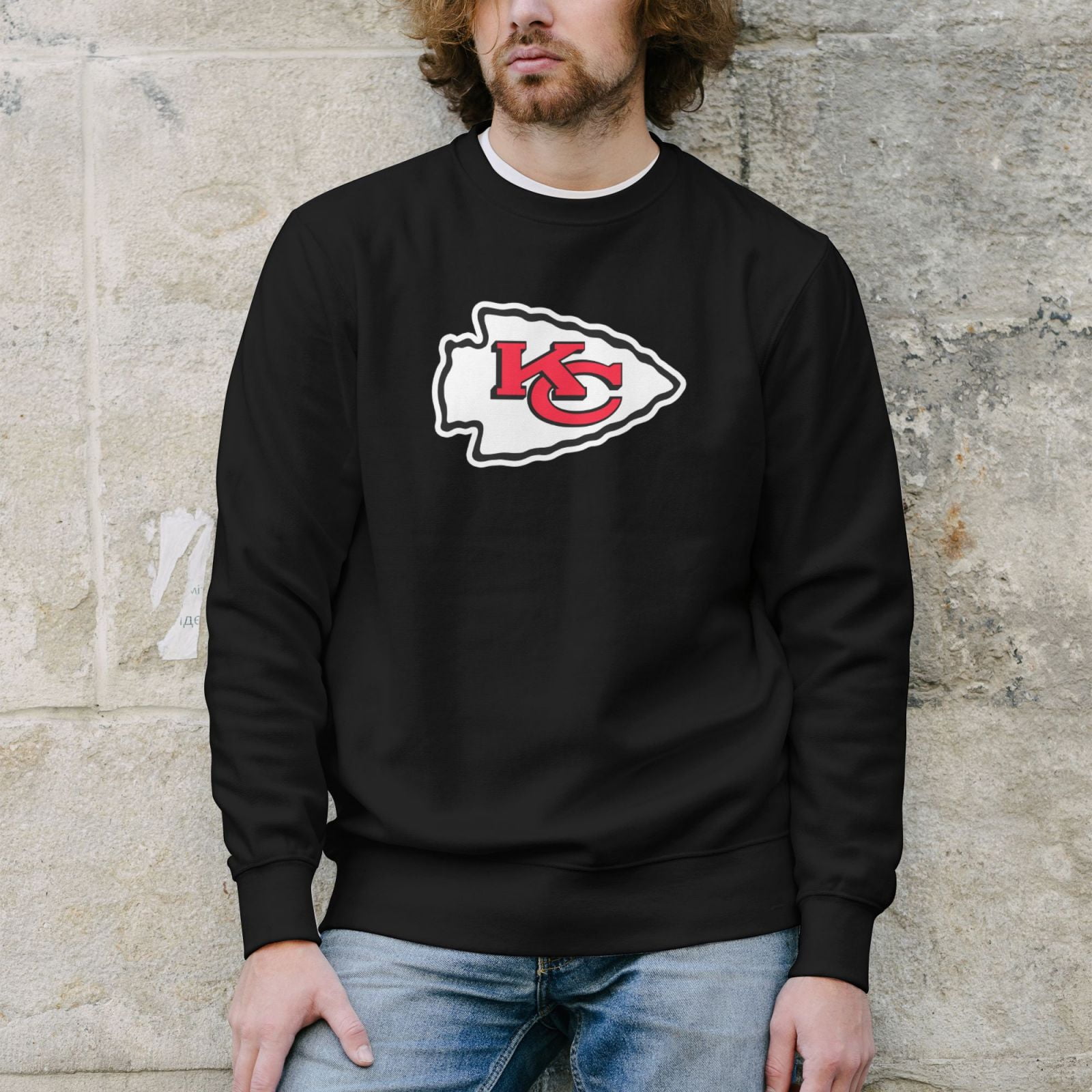 KC Chiefss Team Men's Long Sleeve Crewneck Sweatshirt, Fan Apparel ...