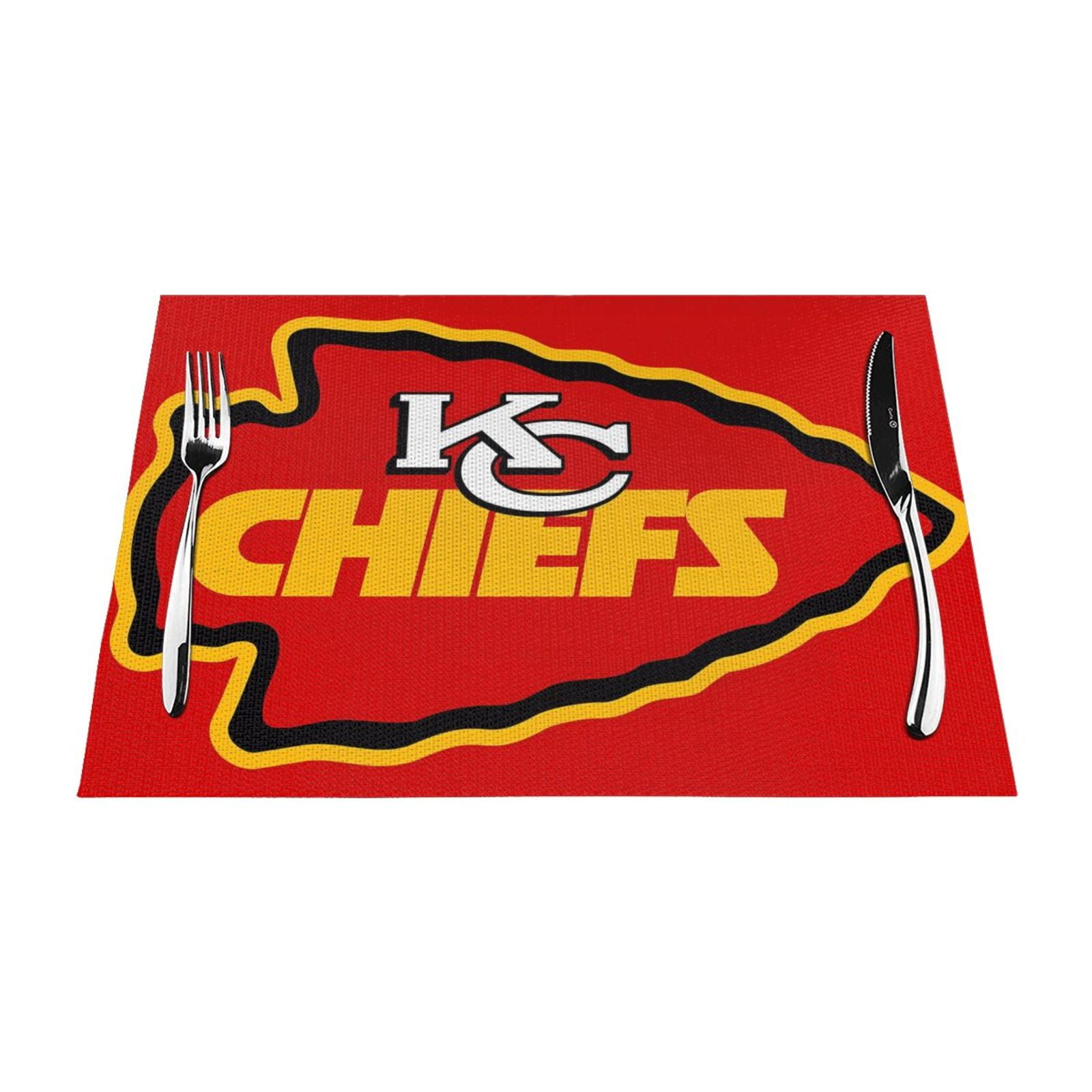 KC Chiefss Team Pvc Woven Placemat 12x18in (1 Piece Pack, 4 Piece Pack ...