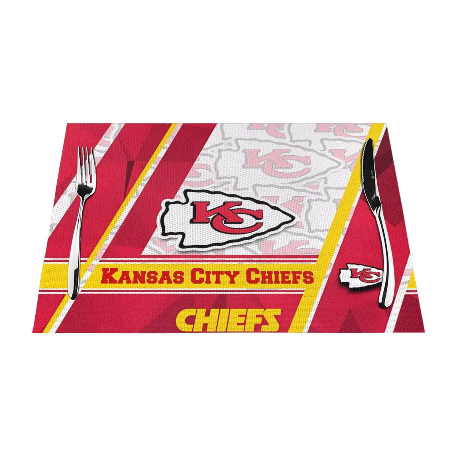 KC Chiefss Team Pvc Woven Placemat 12x18in (1 Piece Pack, 4 Piece Pack ...