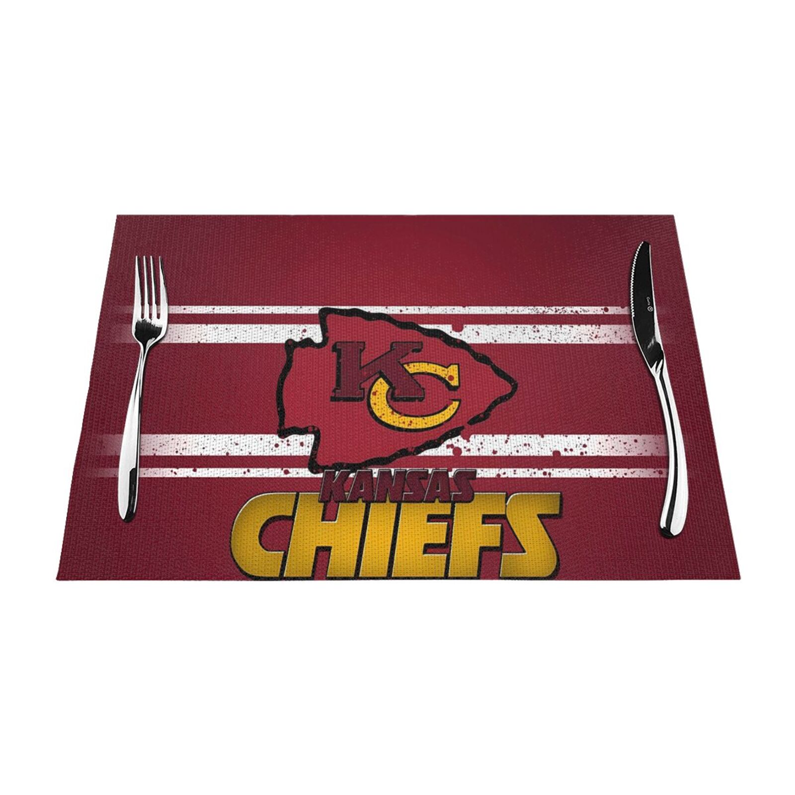 KC Chiefss Team Pvc Woven Placemat 12x18in (1 Piece Pack, 4 Piece Pack ...