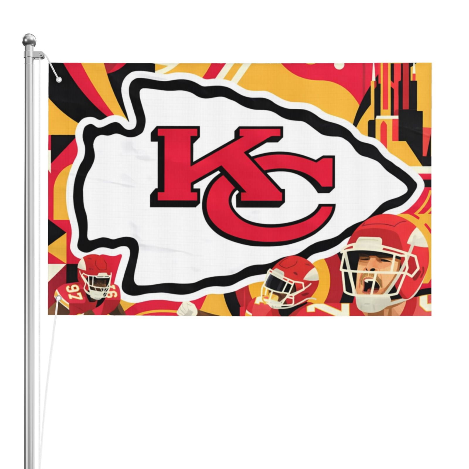 KC_Chiefss Three Layer personalized Double Sided Flag Football Fans ...