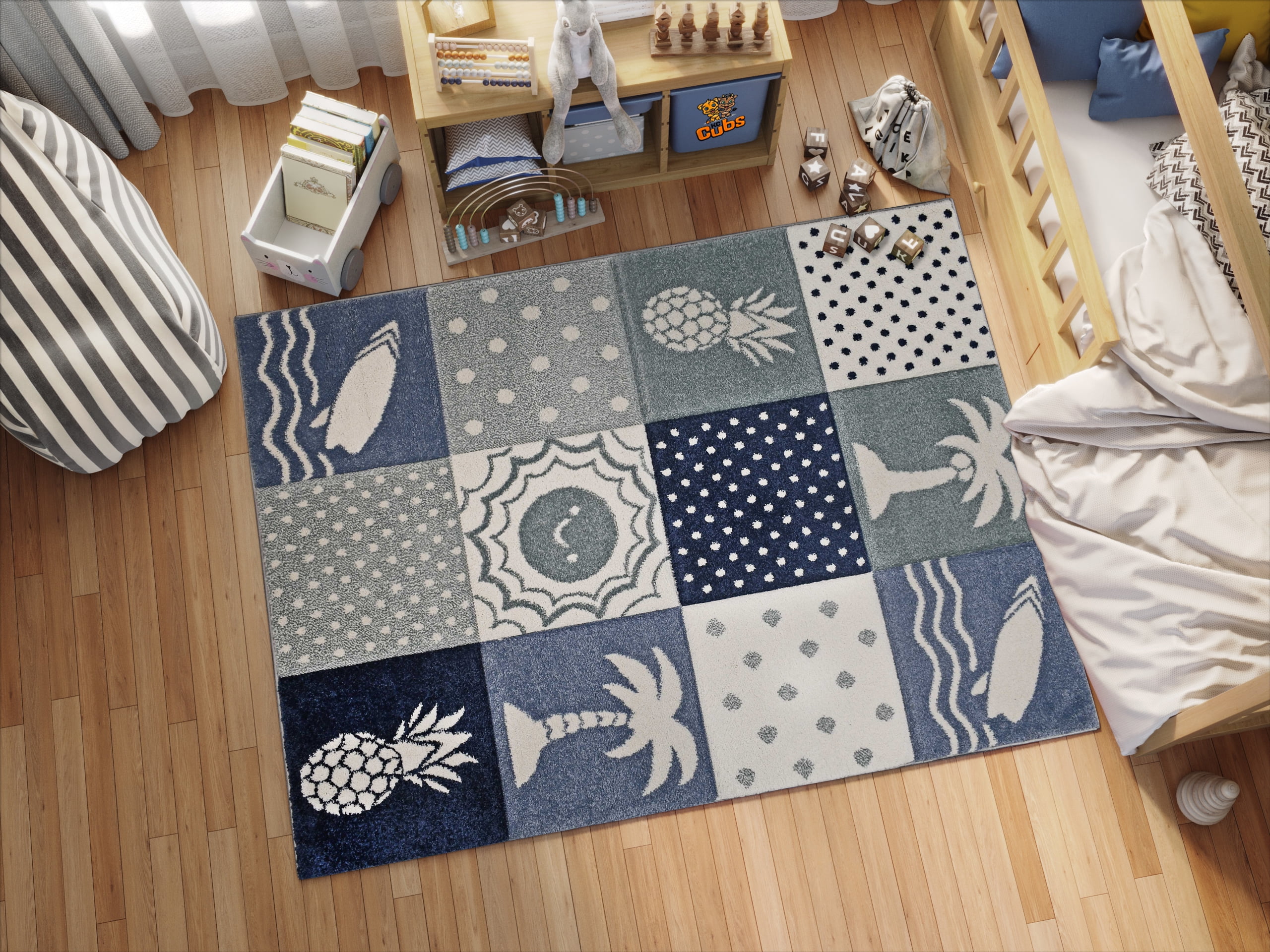 KC Cubs Boy & Girl Modern Decor Multicolor Area Rug and Carpet ...