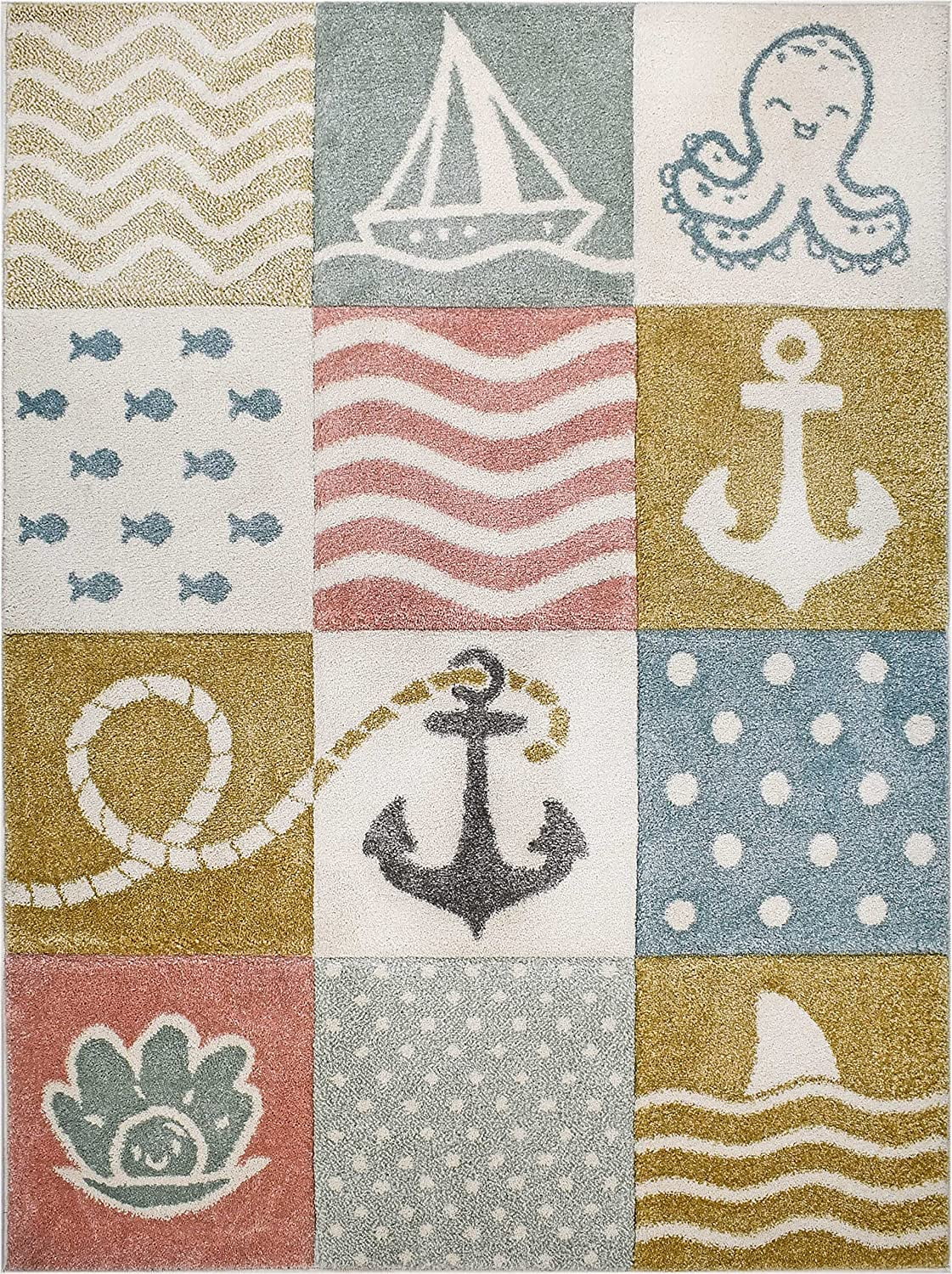 Free Shipping! KC Cubs Nautical Ocean Kids Area Rug for Bedroom ...
