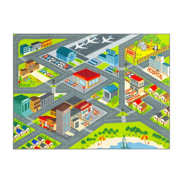 KC Cubs Playtime Collection Multicolored Polypropylene Road Map ...