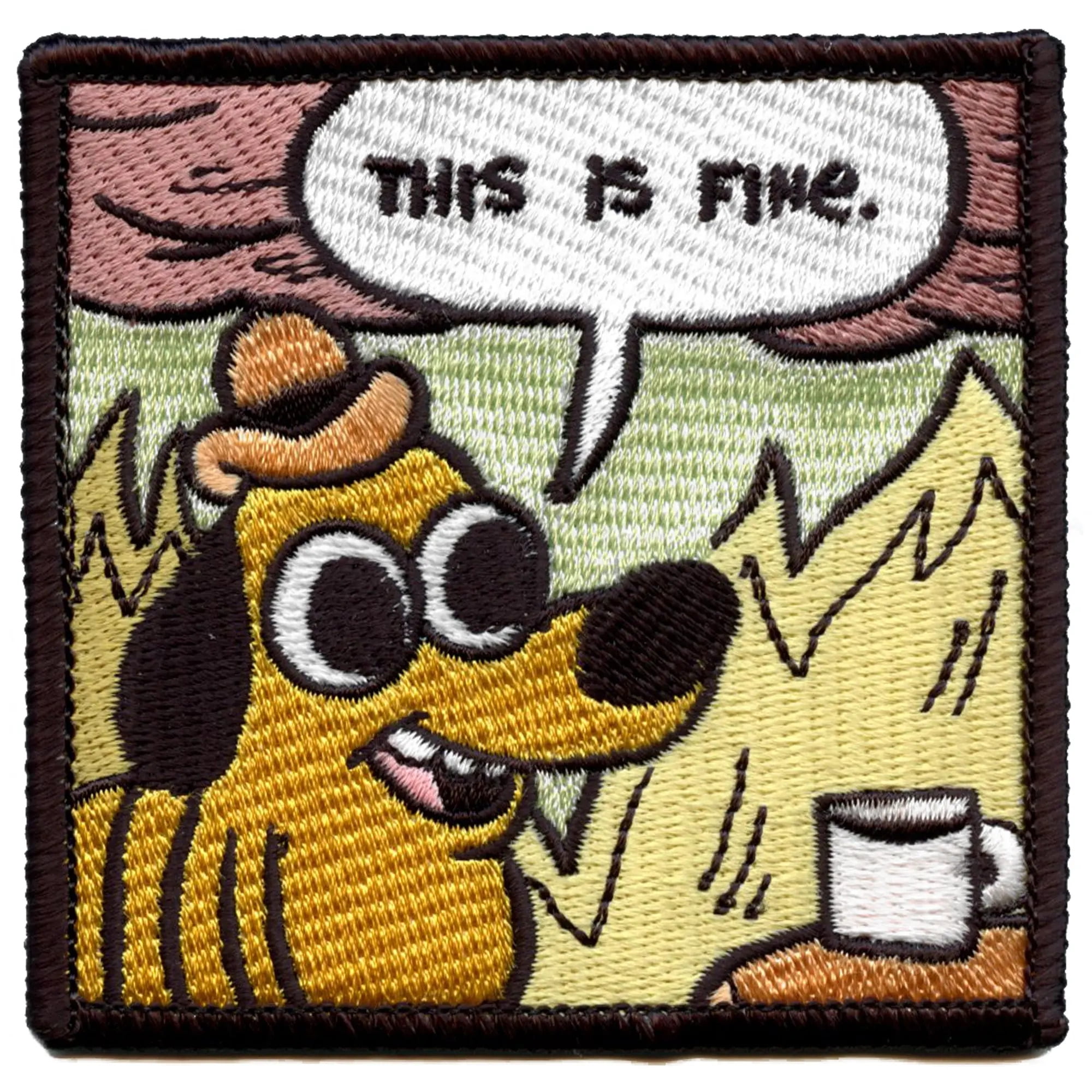 KC Green This Is Fine Patch Meme Funny Embroidered Iron On - Walmart.com