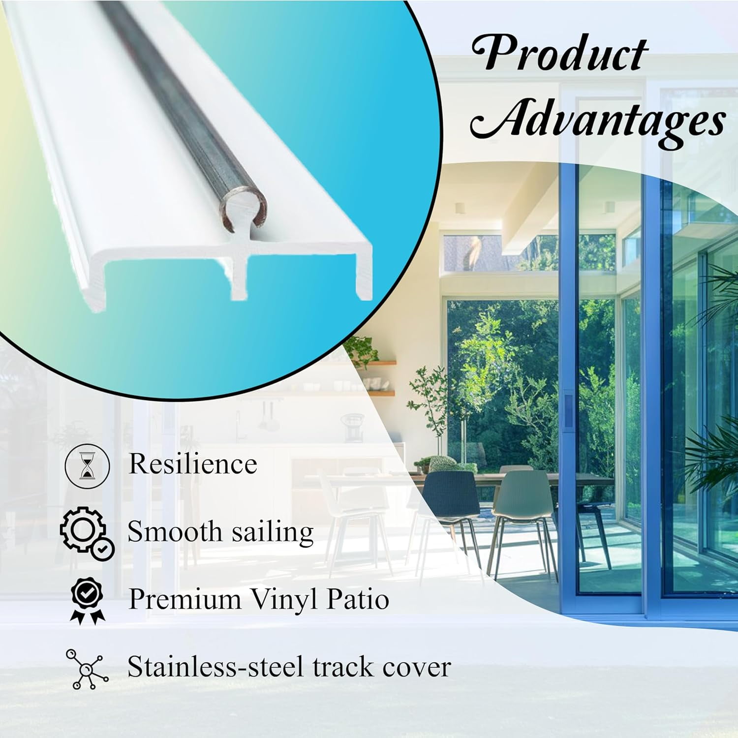 KC Hardware Sliding Glass Door Track, Door Double Patio Panel Track ...