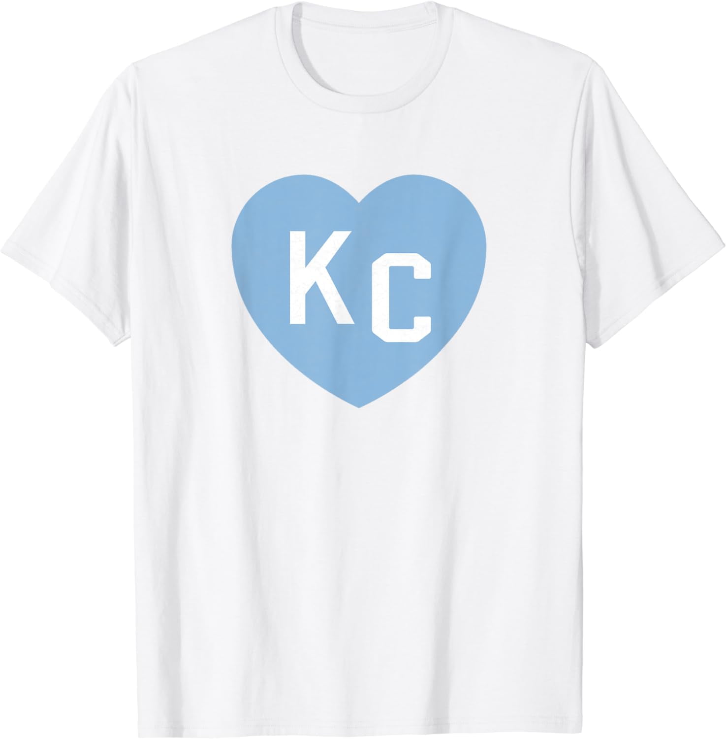 KC Heart 2-Letter KC (Kansas City) KC Love KC Powder Blue KC T-Shirt ...