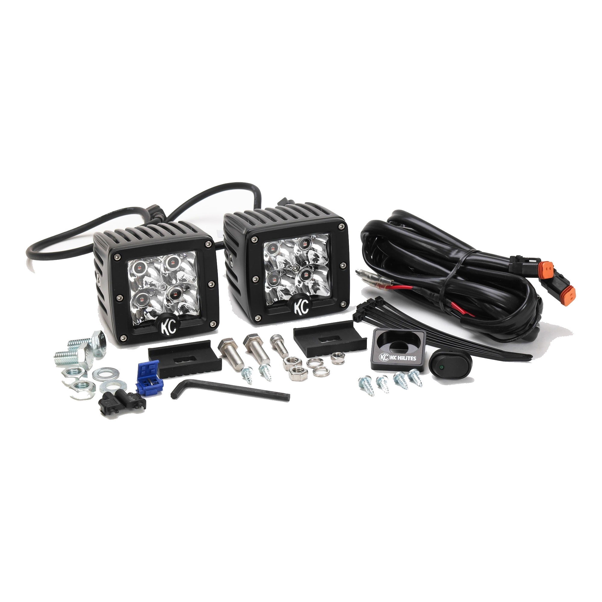 KC HiLiTES 315 C Series 3 Inch LED Dual Pair Spot Light System Pack Kit ...