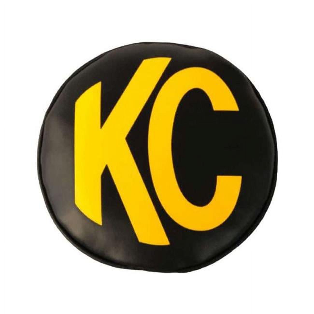 KC HiLiTES 6in. Round Soft Cover (Pair) - Black w/Yellow KC Logo ...