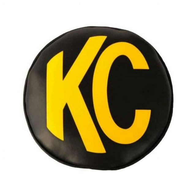 KC HiLiTES 6in. Round Soft Cover (Pair) - Black w/Yellow KC Logo ...