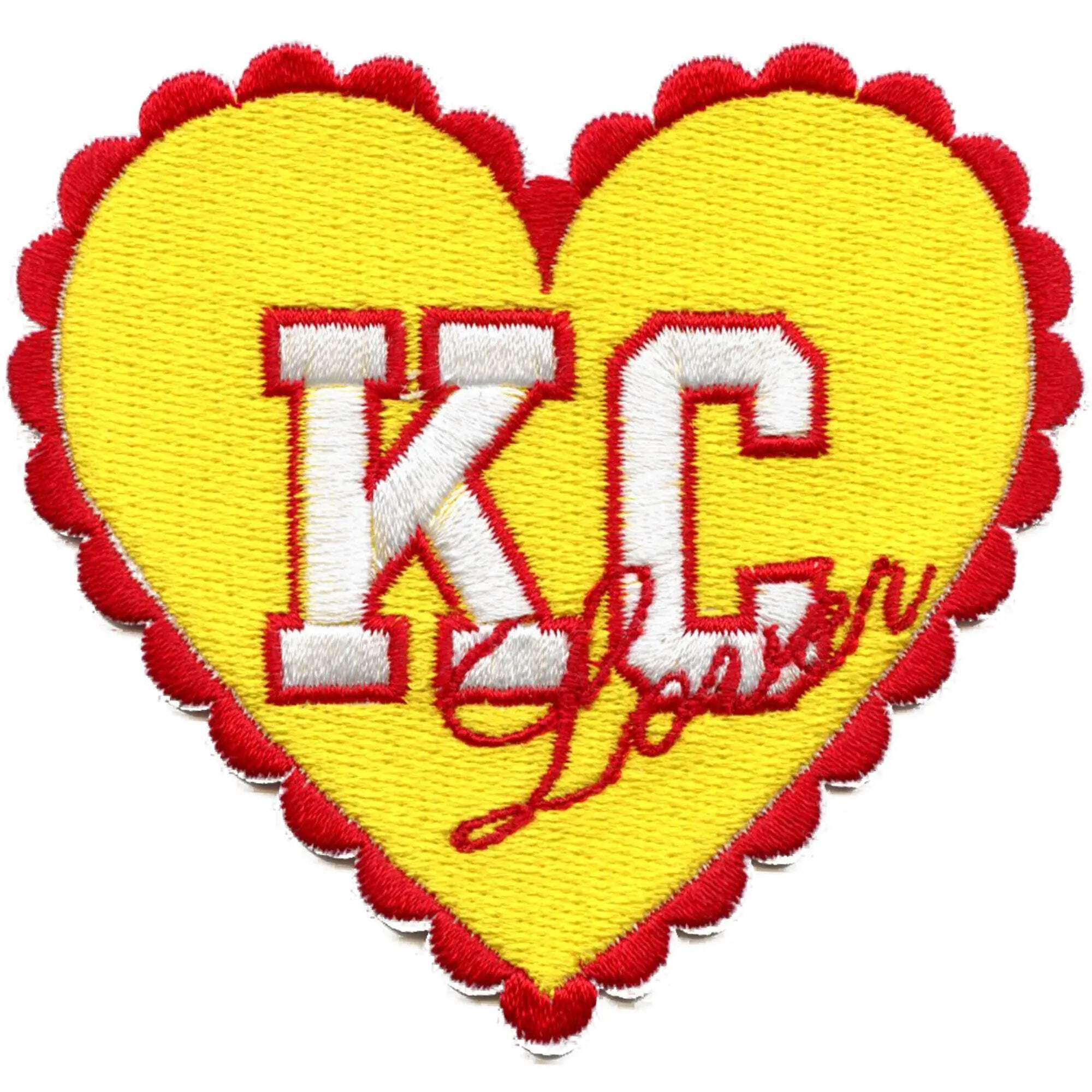 KC Lover Heart Patch Kansas City Football Embroidered Iron On - Walmart.com
