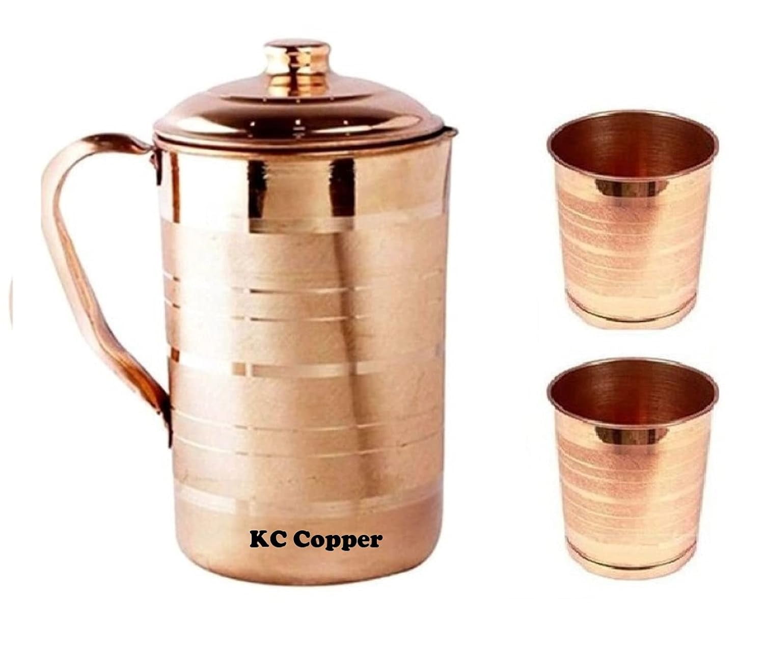 KC Pure Copper Jug for Health Benefits Drinking Water 2000 Ml with 2 ...