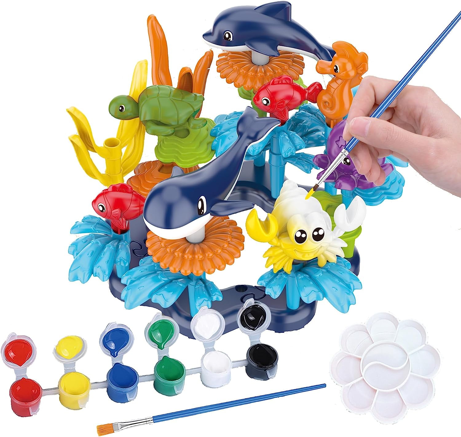 KC Republic Ocean Reef 37 Pcs Water Washable Painting & Building Toy ...