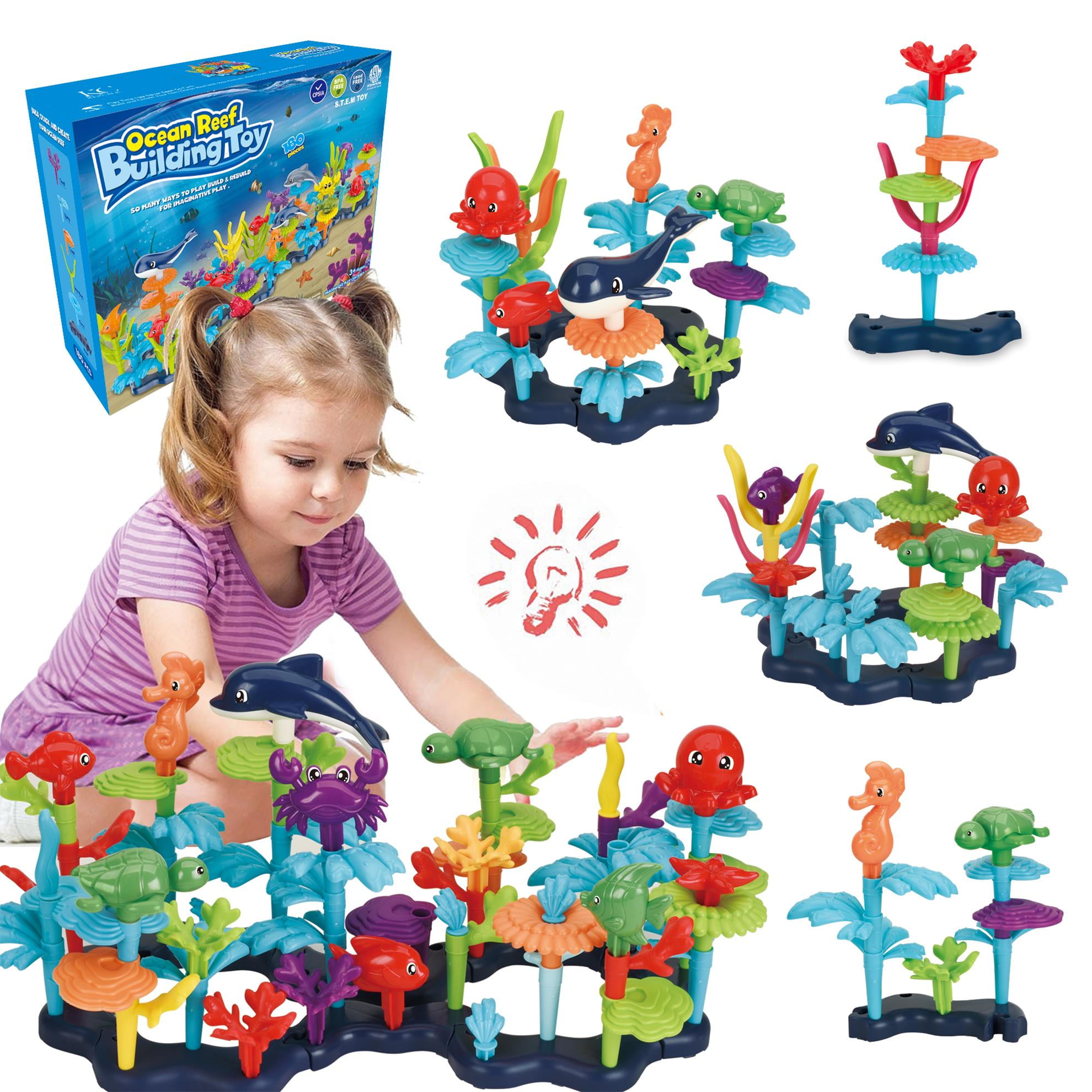KC Republic Ocean Reef Building Toy Set for Toddlers and Kids Age 3 ...