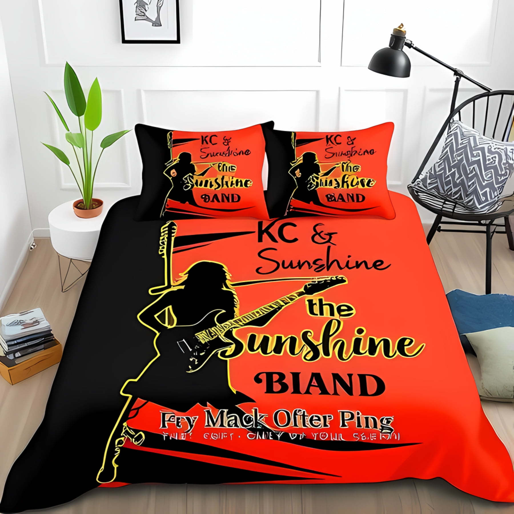 KC & Sunshine Band 3-Piece Duvet Cover Set - Vibrant Bedding with Bold ...