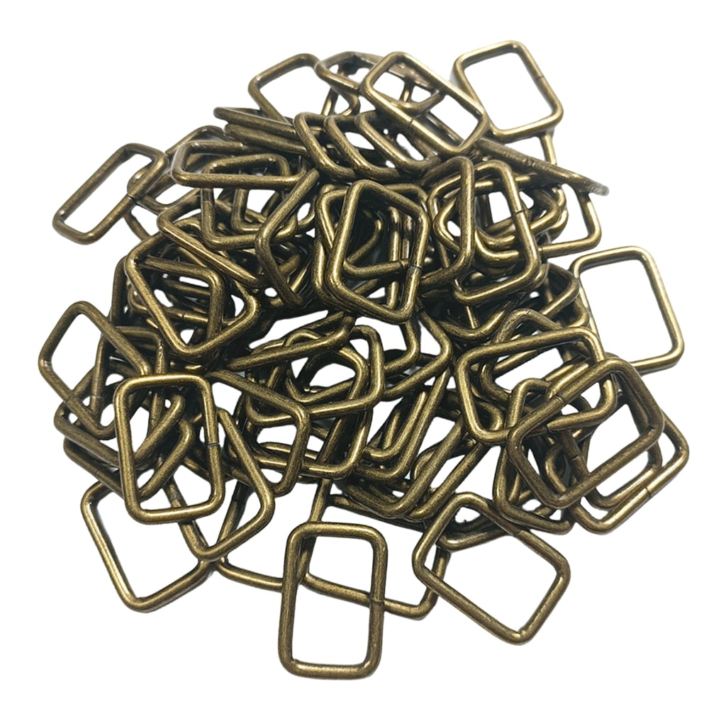 KCAHPAN 100Pcs Metal Rectangle Rings Webbing Rings Bag Strap Connectors ...