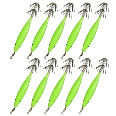 Alloet Luminous Squid Fishing Jig Hooks, Fluorescent Cuttlefish Bait, Saltwater Shrimp, Octopus ...