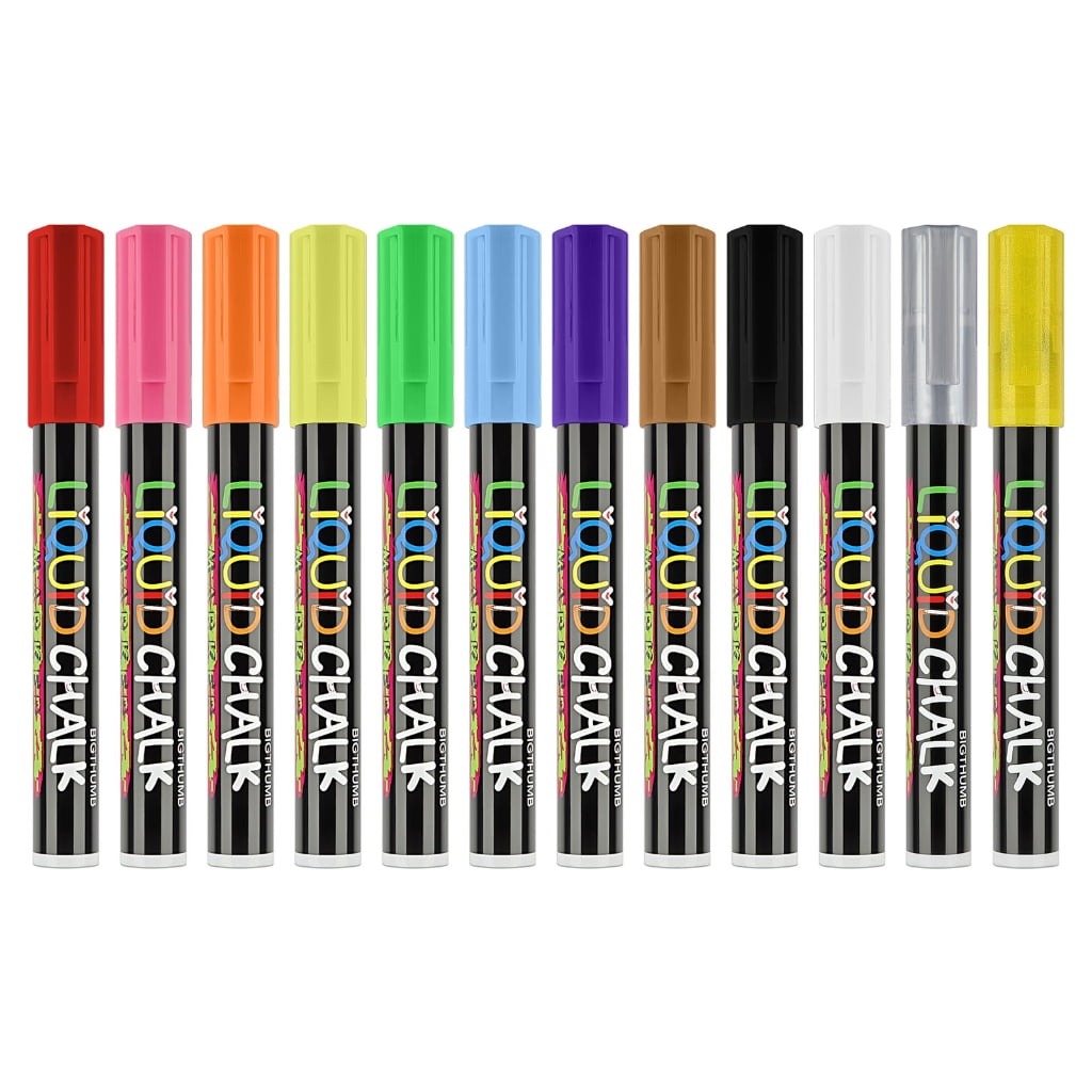 KCAHPAN 12 Colors Erasable Whiteboard Markers Chalkboard Pens for ...