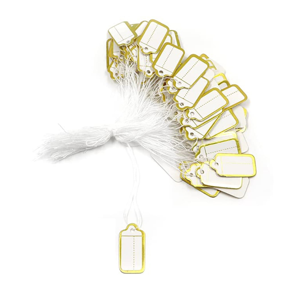 KCAHPAN 500pcs Miniature White Message Marking Labels with Strings ...