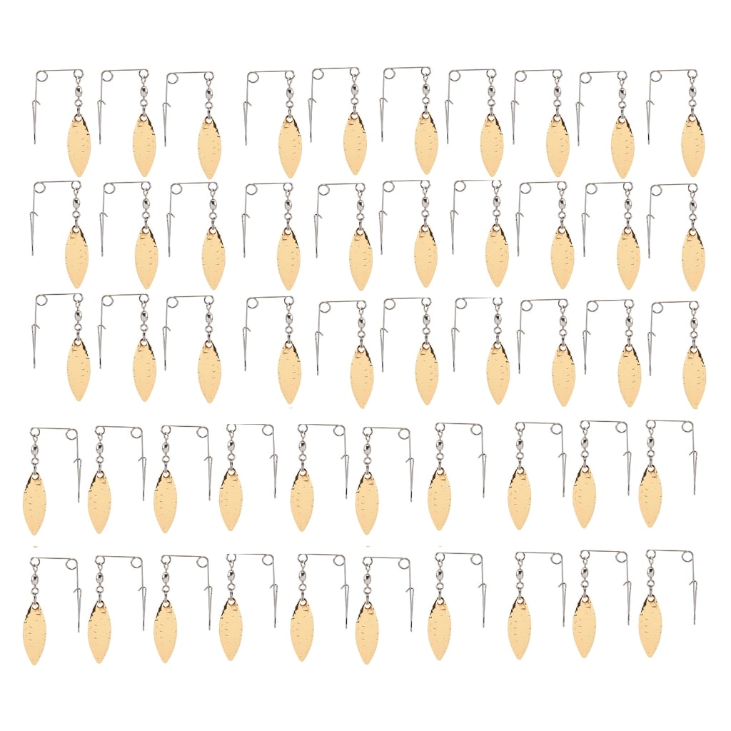 KCAHPAN 50Pcs Fishing Spinnerbaits Smooth Spoons Rigs Spinnerbait Lures ...